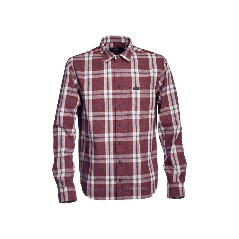 Camisa outlet Makia BACKWOODS SHIRT BURGUNDY WHITE | Atlas Stoked
