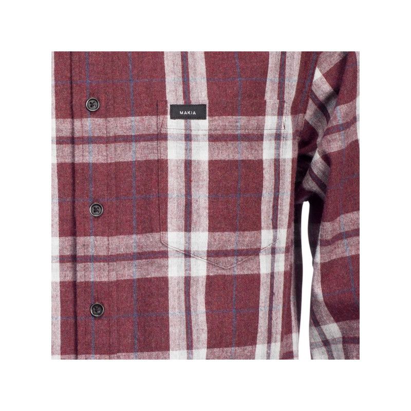 Camisa outlet Makia BACKWOODS SHIRT BURGUNDY WHITE | Atlas Stoked
