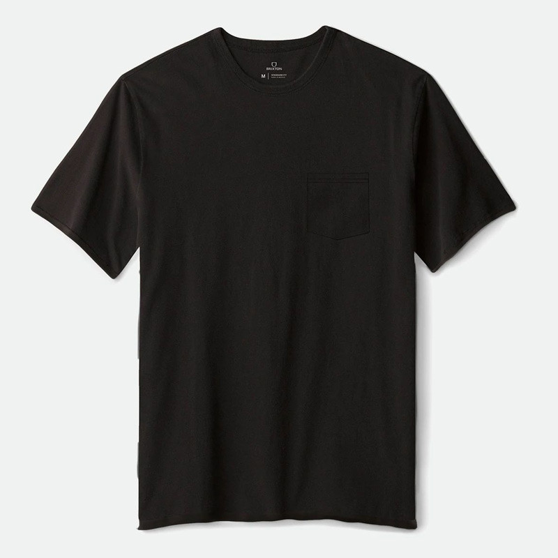 Camiseta outlet Brixton Basic SS Pkt Tee Black | Atlas Stoked